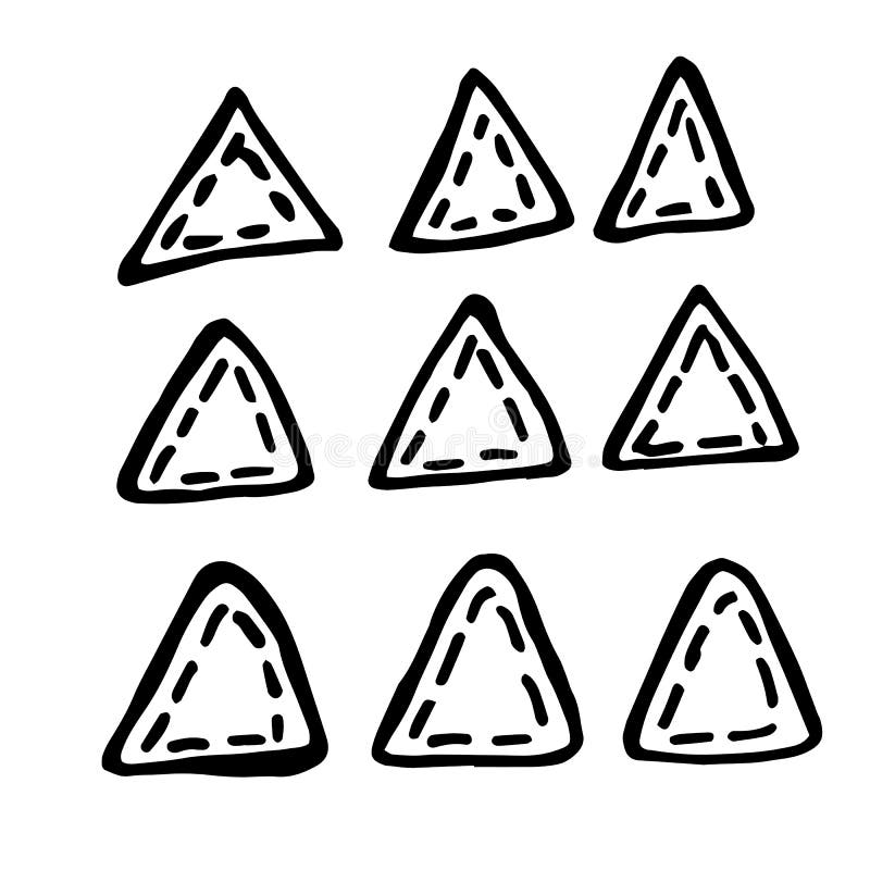 Collection of Hand Drawn Triangles Stock Vector - Illustration of rough ...