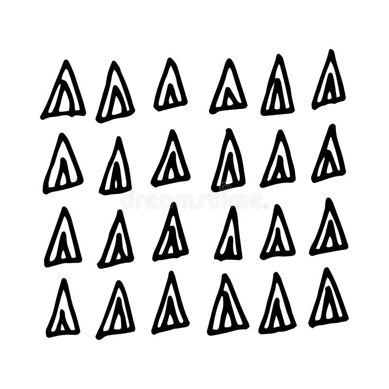 Collection Of Hand Drawn Triangles Stock Vector - Illustration of ...
