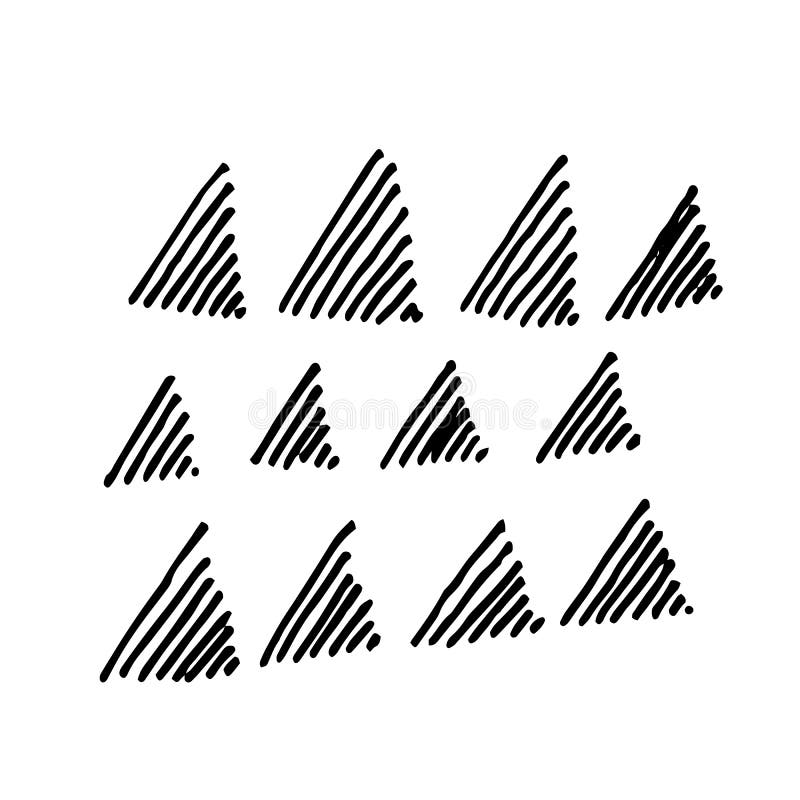 Collection of Hand Drawn Triangles Stock Vector - Illustration of ...