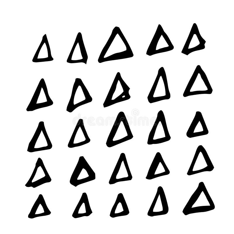Collection of Hand Drawn Triangles Stock Vector - Illustration of draft ...