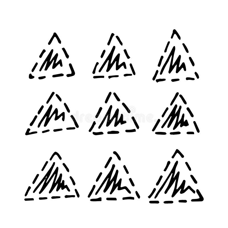 Collection of Hand Drawn Triangles Stock Vector - Illustration of ...