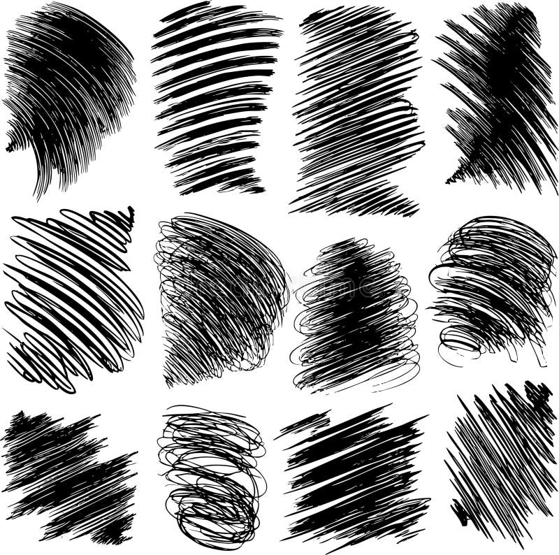 A Collection of Hand-drawn Vector Grunge Textures. Square Shapes Filled ...