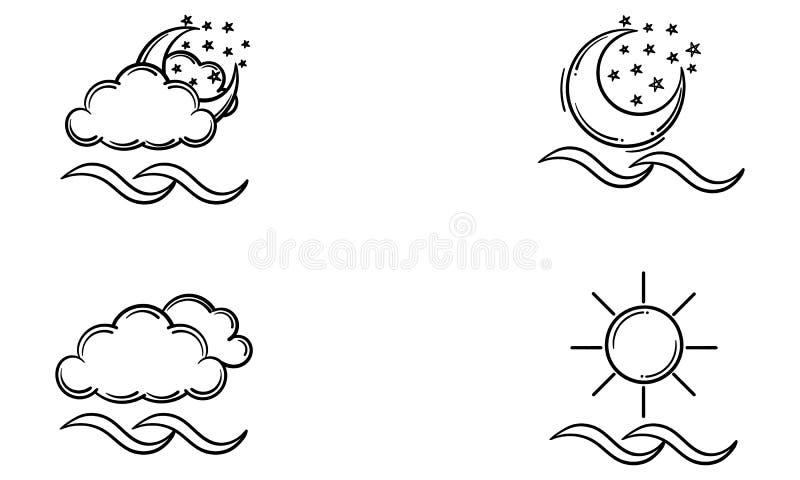 Collection of Windy Weather Illustrations at Night and during the Day ...