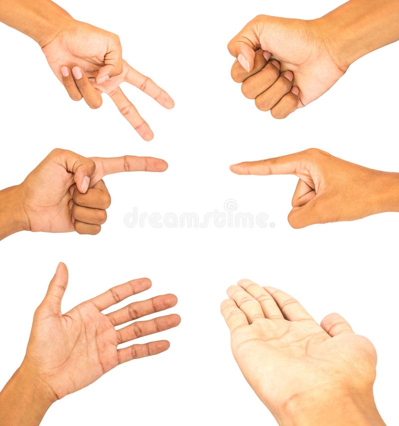 Collection of Hand Finger Symbol White Isolated Stock Image - Image of ...