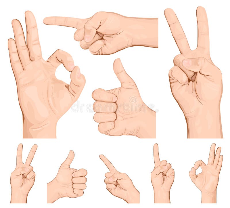 Collection of Hand Gestures Stock Vector - Illustration of person ...