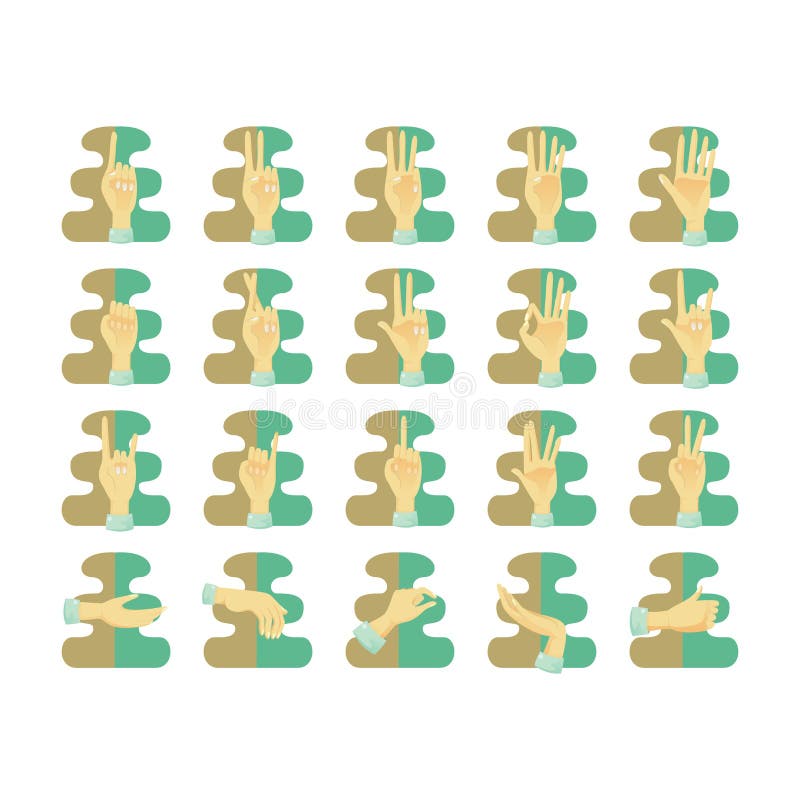 Collection of Hand Gestures. Vector Illustration Decorative Design ...