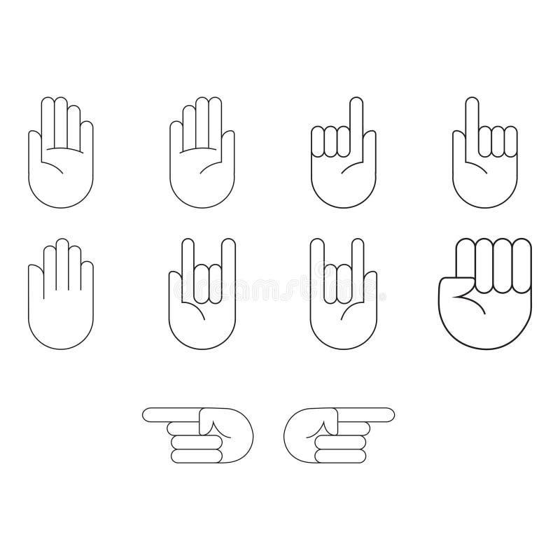 Hand icon set stock vector. Illustration of code, sign - 301780840