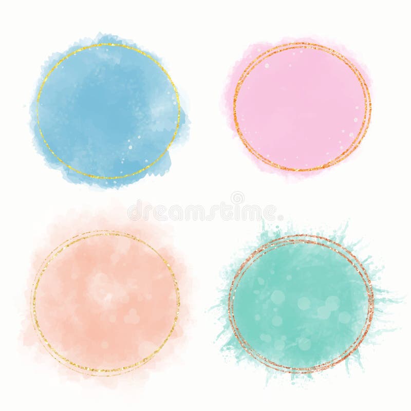 Collection of Hand Painted Watercolour Logo Designs with Gold Glitter ...