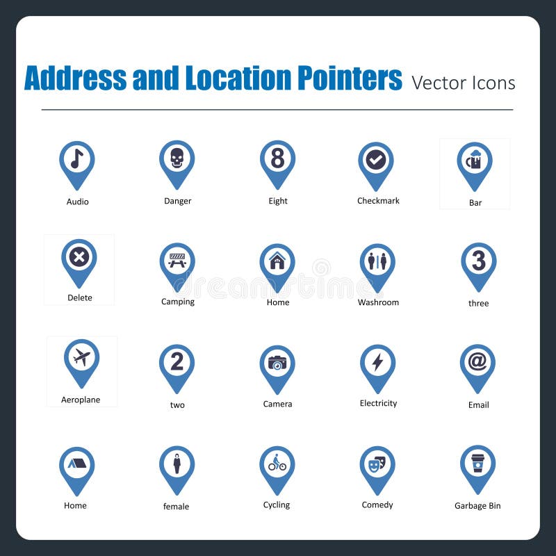Address and Location Pointers Stock Vector - Illustration of concept ...