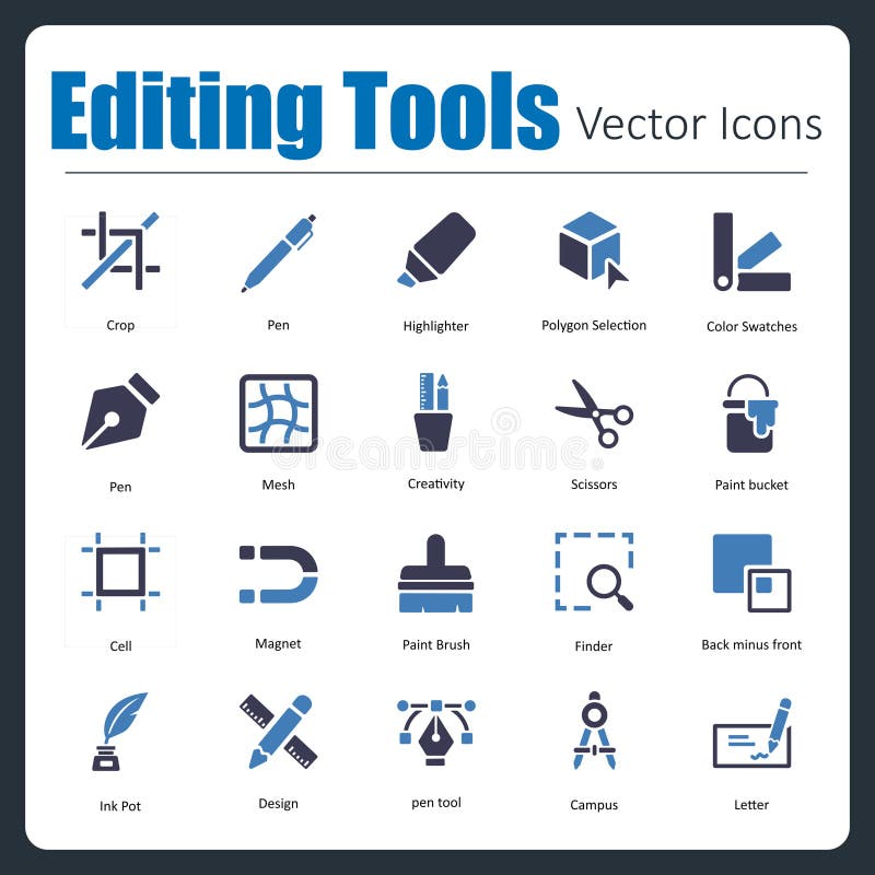 Editing Tools stock vector. Illustration of polygon - 264873445 Editing Tools stock vector. Illustration of polygon - 264873445