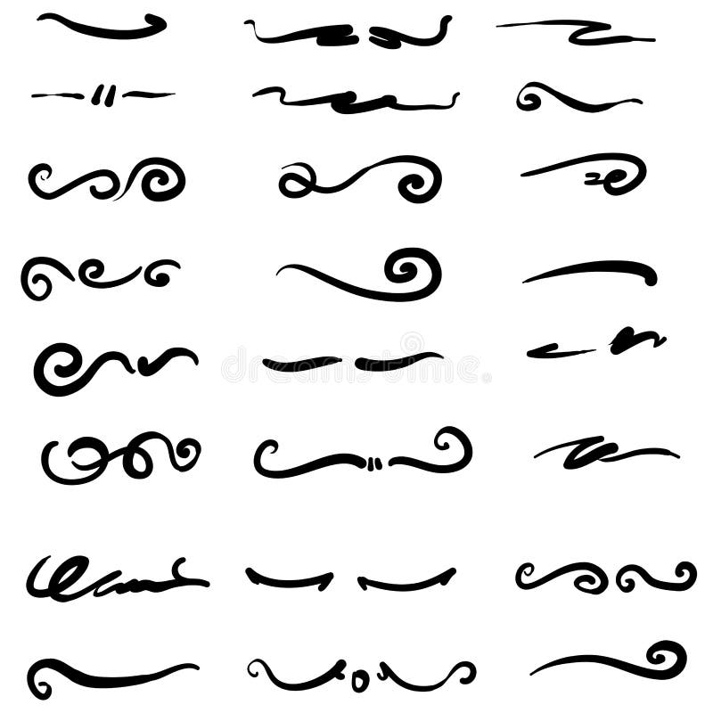 Collection of Handdrawn Border and Divider with Unique Swirl Doodle ...
