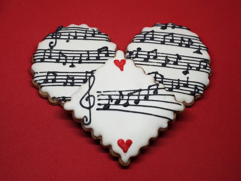 Collection of Handmade Honey Cookies with Musical Notes on it Stock ...