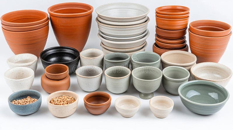 Various Handmade Terracotta Bowls Pottery Studio Stock Photos - Free ...