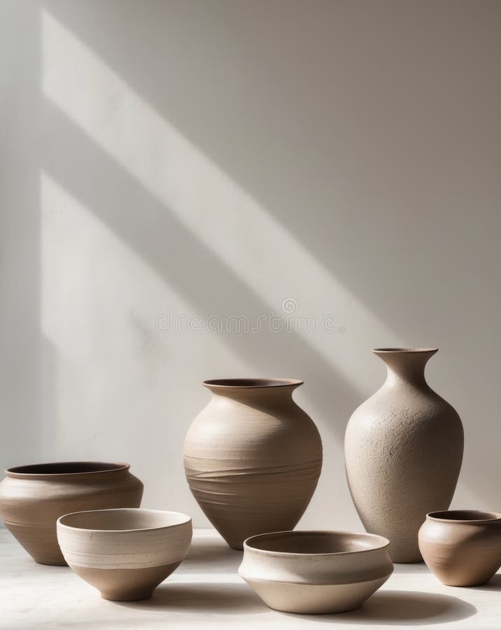 Collection of Handmade Pottery Pieces Featuring Unique Bowls and Vases ...