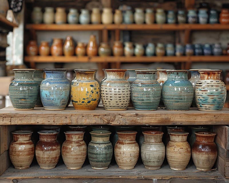 Collection of Handmade Pottery Stock Image - Image of handmade ...