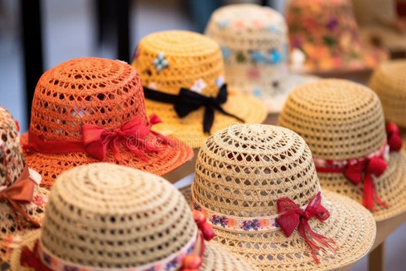 Collection of Handmade Wicker Hats Stock Image - Image of basketry ...