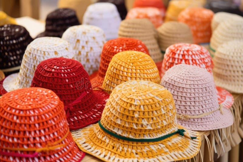 Collection of Handmade Wicker Hats Stock Image - Image of headwear ...