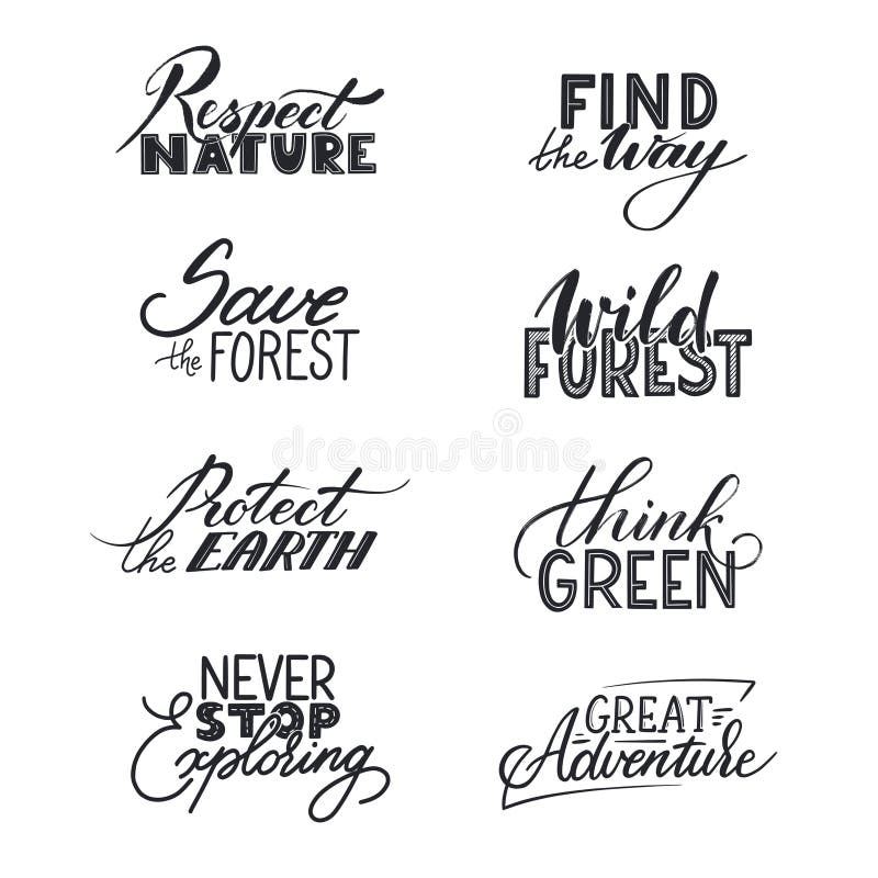Collection of Handwritten Vector Phrases about the Conservation and ...