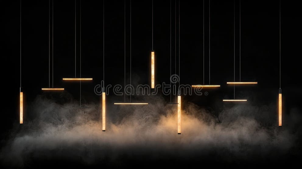 A Collection of Hanging Light Fixtures Suspended from the Ceiling ...