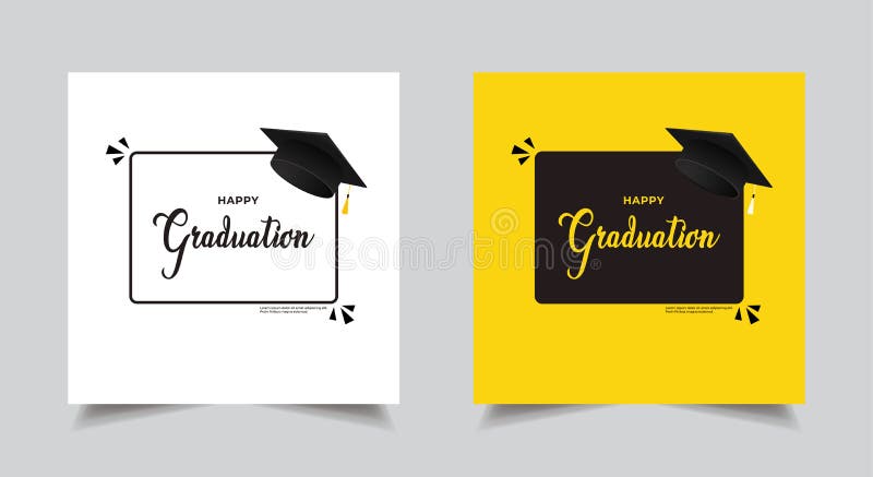 Collection of Happy Graduation Design Vector Illustration. Celebration ...