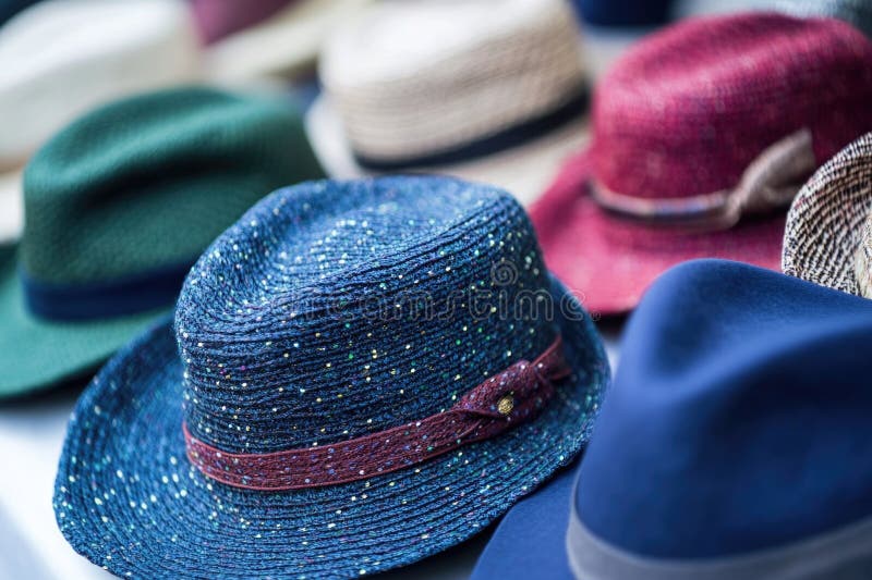 Collection Hats Arranged Table Surface Stock Photos - Free & Royalty ...