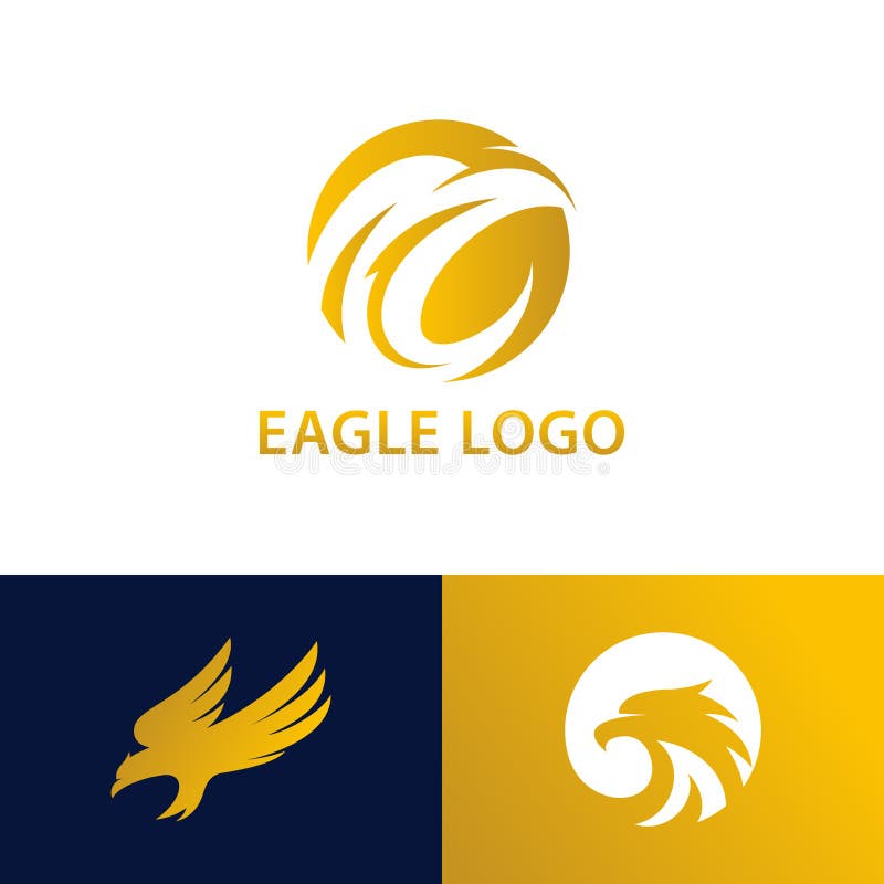 Collection of Hawk or Eagle Logo with Golden Color Vector Design ...