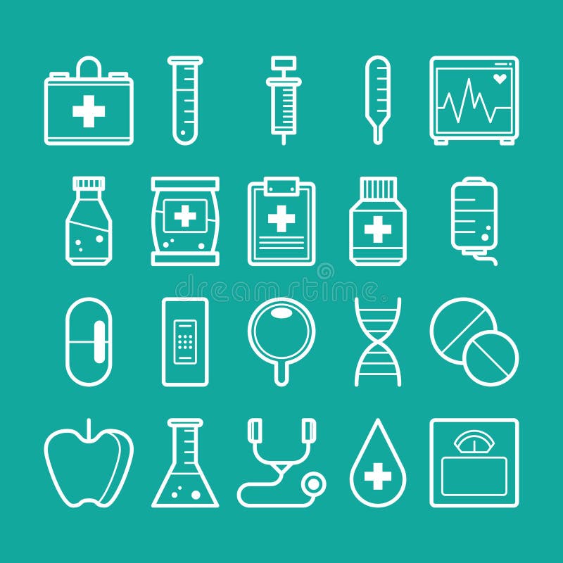 Collection of Health Icons. Vector Illustration Decorative Design Stock ...
