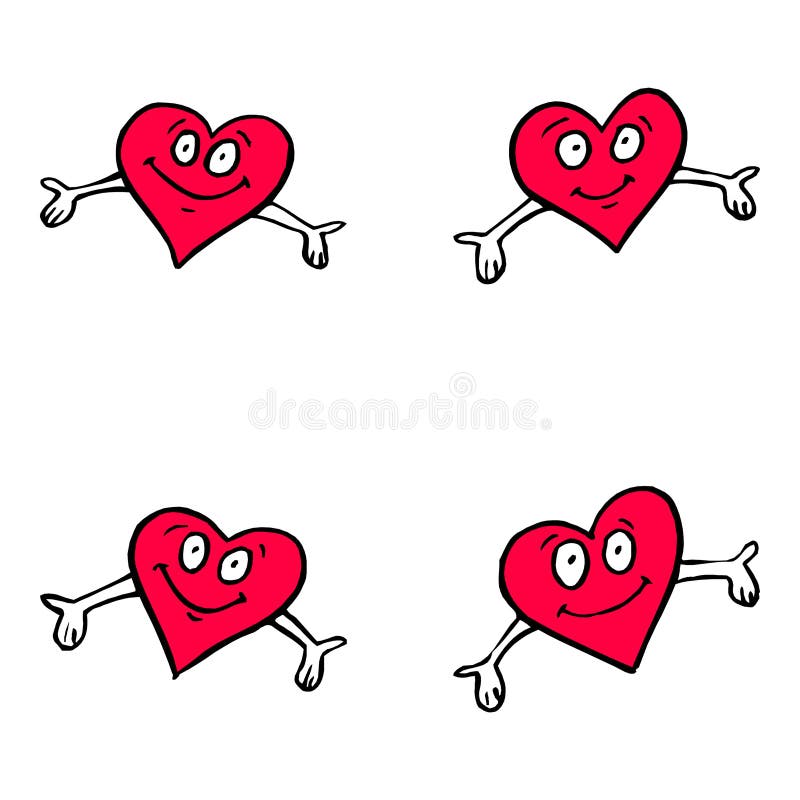 Heart emoticon set stock illustration. Illustration of sticker - 300426955