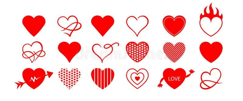 Collection of Heart Forms. Design Element for Wallpapers, Wedding ...
