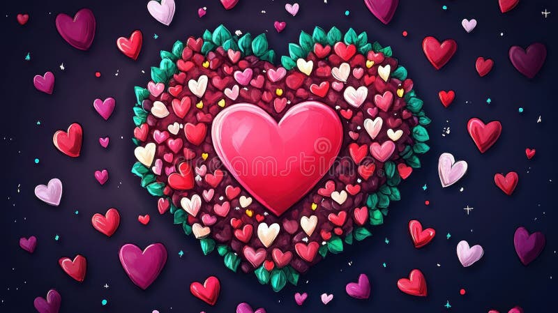 A Collection of Hearts Creatively Designed in a Heart Shape Set Against ...