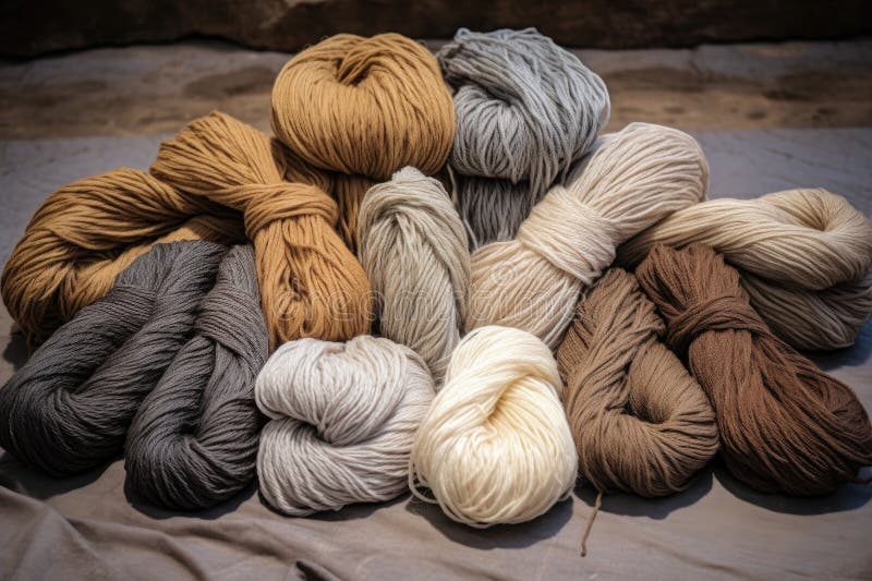 A Collection of Hemp-based Yarns in Natural Colors Stock Photo - Image ...