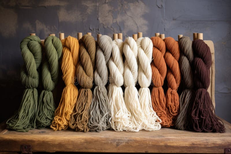 A Collection of Hemp-based Yarns in Natural Colors Stock Image - Image ...