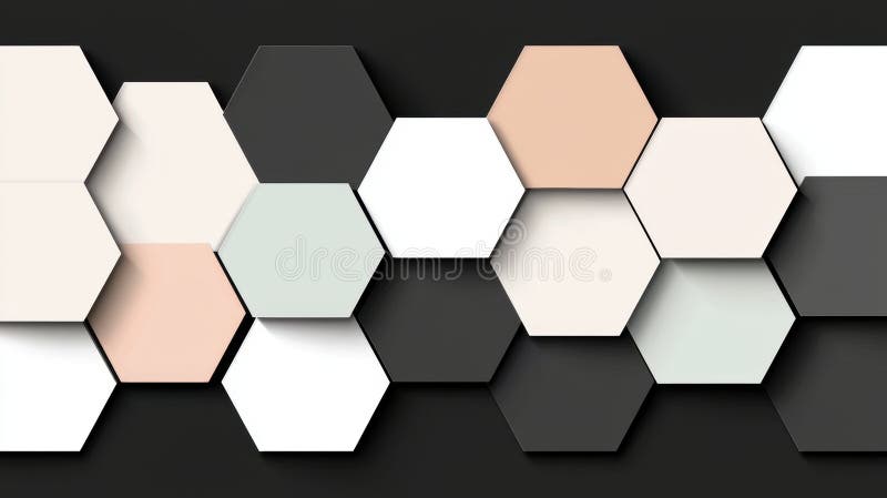 A Collection of Hexagonal Shapes in Various Pastel Shades, Arranged in ...