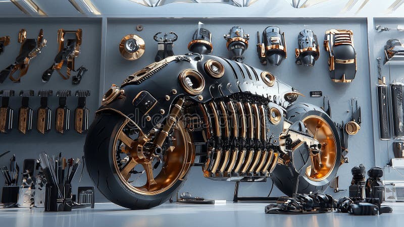 Luxury Motorcycle Design and Production Stock Illustration ...