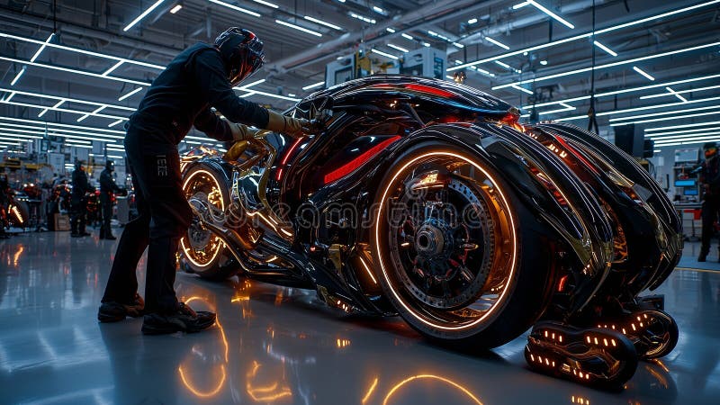 Luxury Motorcycle Design and Production Stock Illustration ...