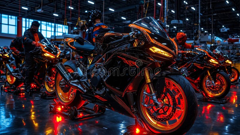 Luxury Motorcycle Design and Production Stock Illustration ...