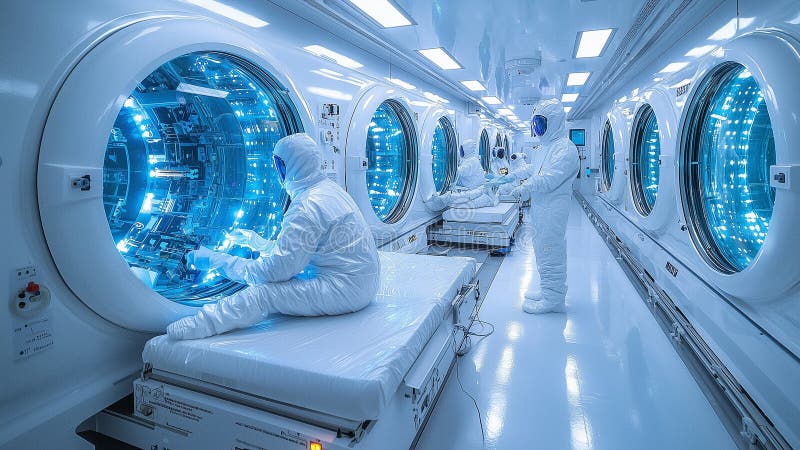 Aerospace Cleanroom Operations Stock Illustration - Illustration of ...