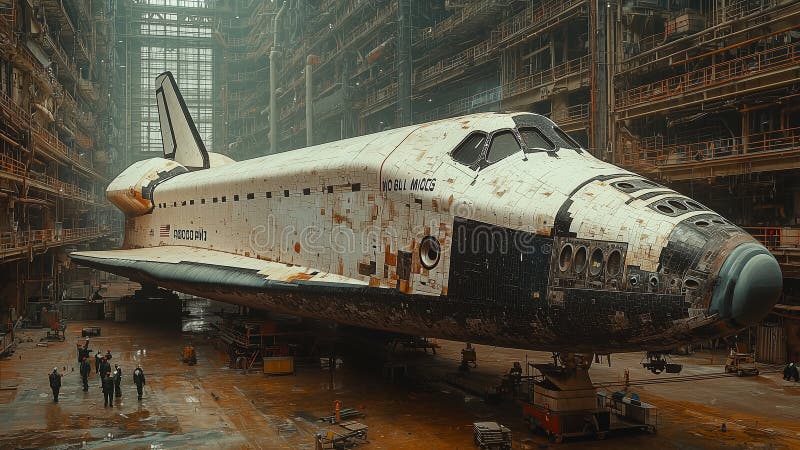 Space Shuttle Assembly and Maintenance Stock Illustration ...