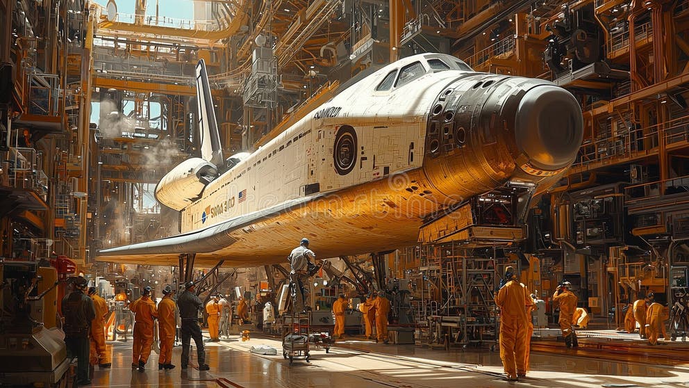 Space Shuttle Assembly and Maintenance Stock Illustration ...