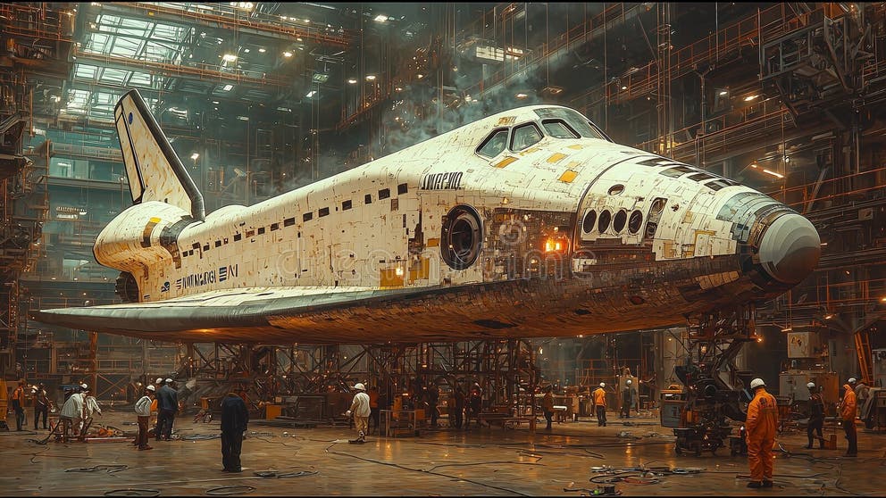 Space Shuttle Assembly and Maintenance Stock Illustration ...