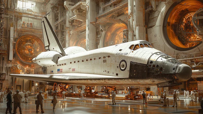 Space Shuttle Assembly and Maintenance Stock Illustration ...
