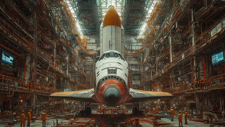 Space Shuttle Assembly and Maintenance Stock Illustration ...