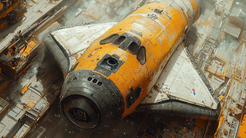 Space Shuttle Assembly and Maintenance Stock Illustration ...