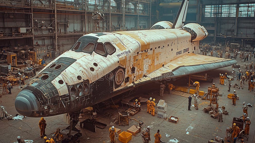 Space Shuttle Assembly and Maintenance Stock Illustration ...