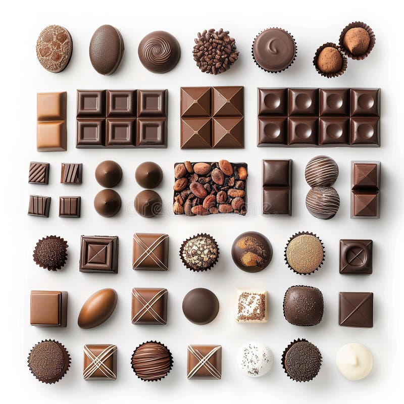 Assorted High-resolution Photographs of Various Chocolate Types and ...