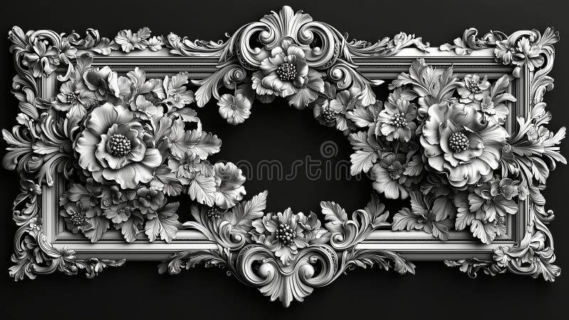 Ornate Baroque Floral Frames Stock Illustration - Illustration of decor ...