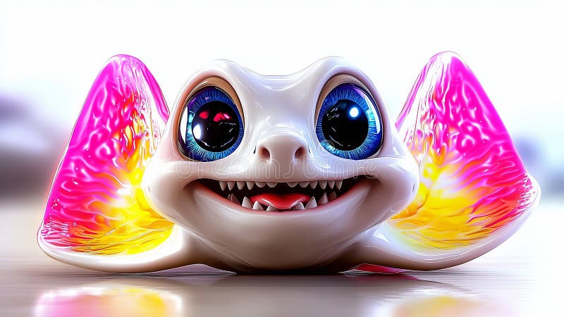 Stylized Stingrays with Vibrant Colors and Expressive Features Stock ...