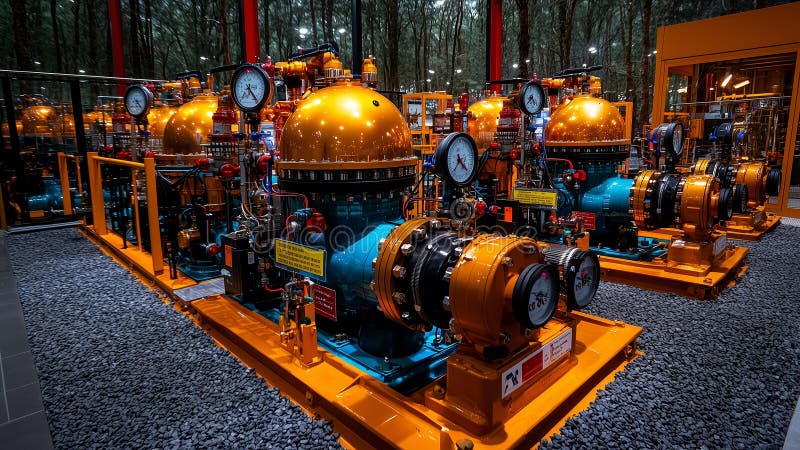 Advanced Energy Processing and Compressor Stations Stock Illustration ...