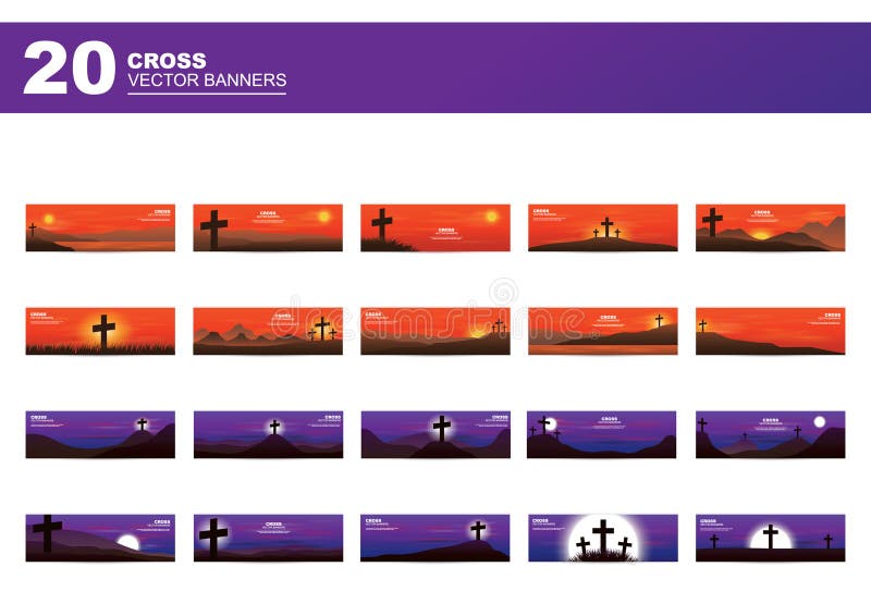 Collection of Holy Cross Banners. Vector Illustration Decorative ...