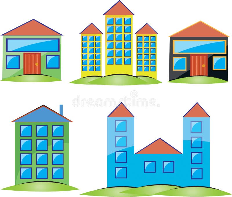 Different Coloured Houses Stock Illustrations – 10 Different Coloured ...